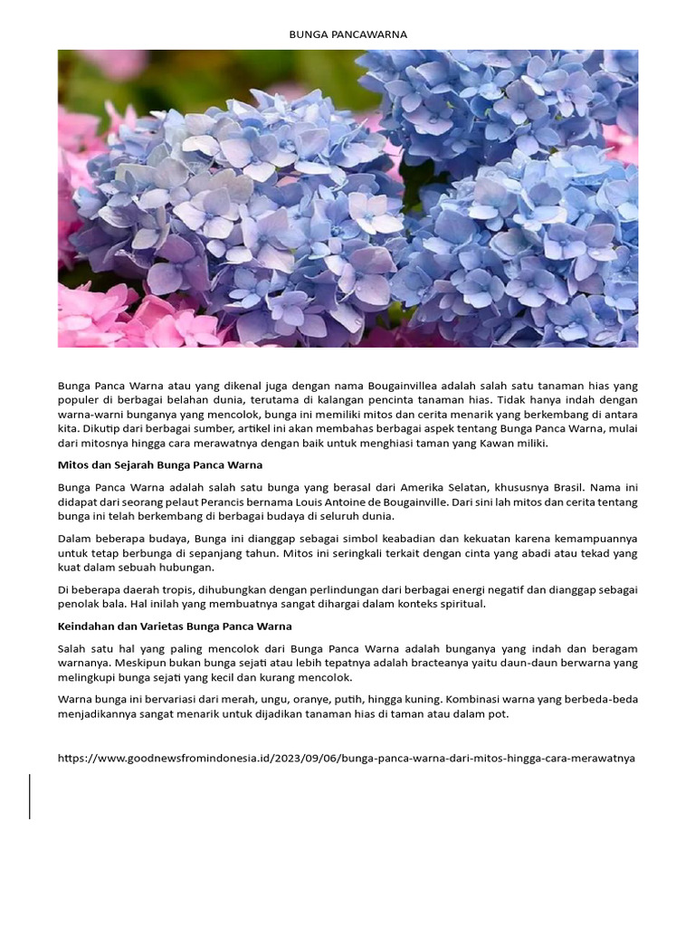 Bunga Pancawarna | PDF