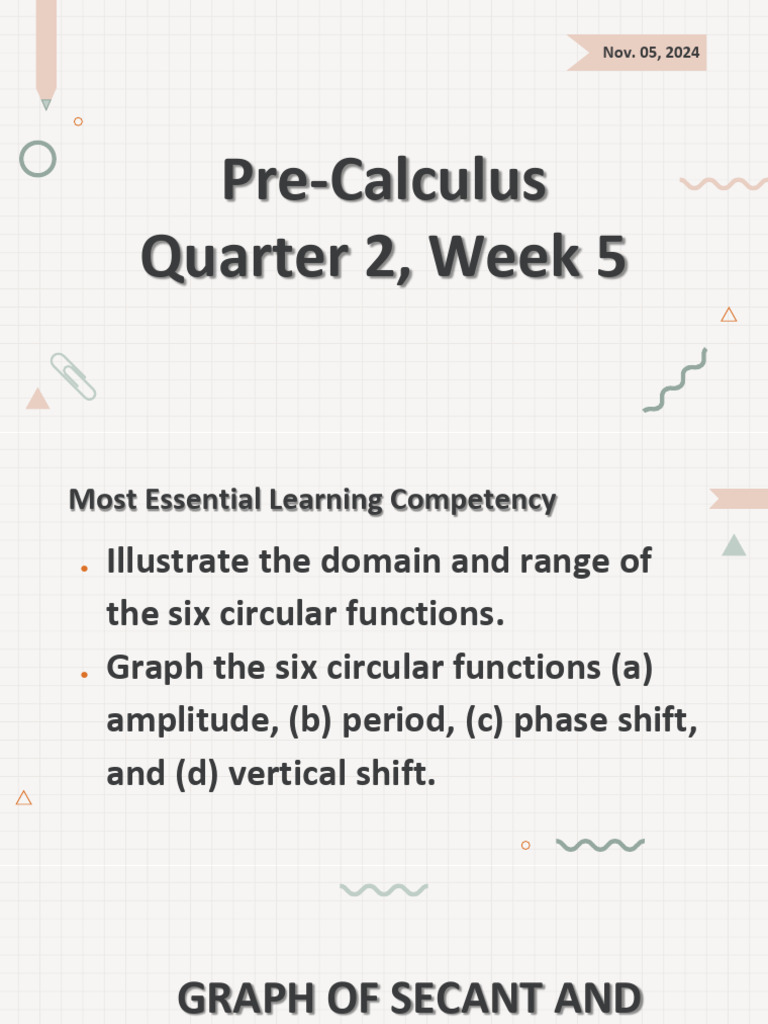 Pre Calculus Q2 Week 5 Graph of CSC SEC TAN COT | PDF | Trigonometric ...