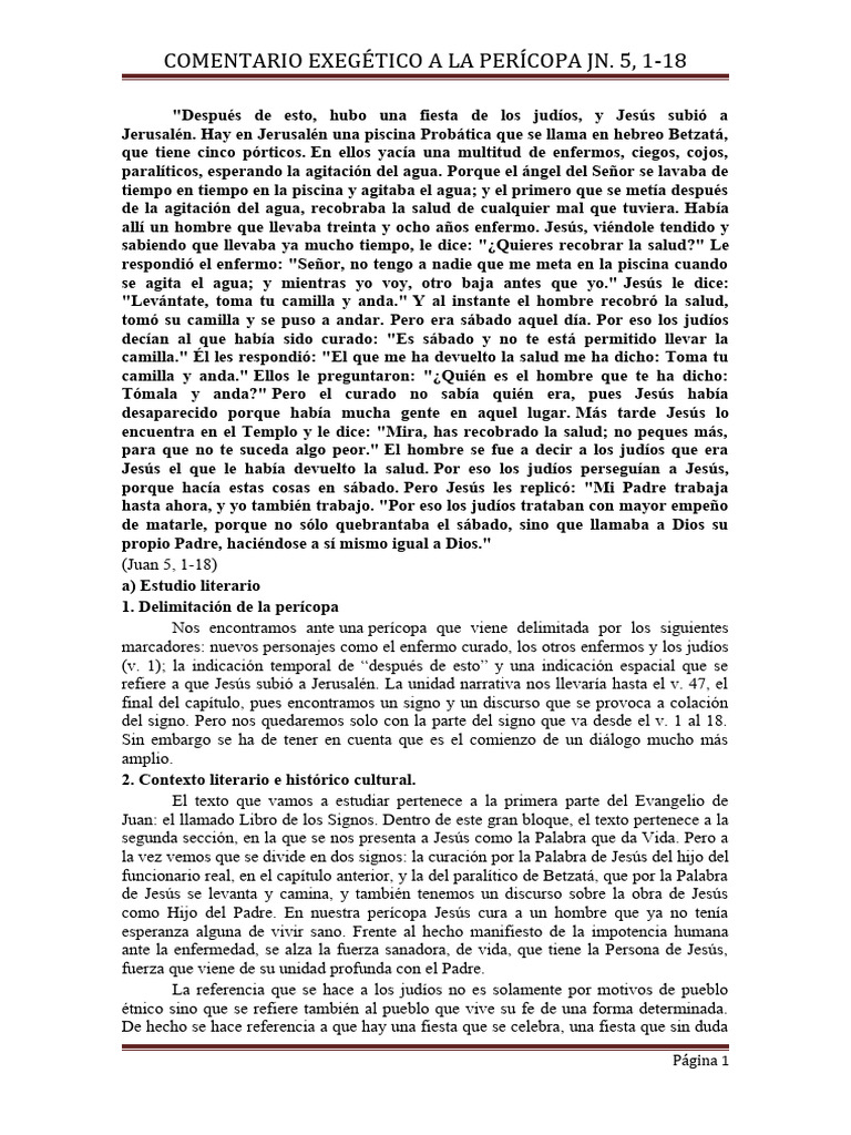 Juan 51-18 Exposición | PDF | Jesús | Evangelio de juan