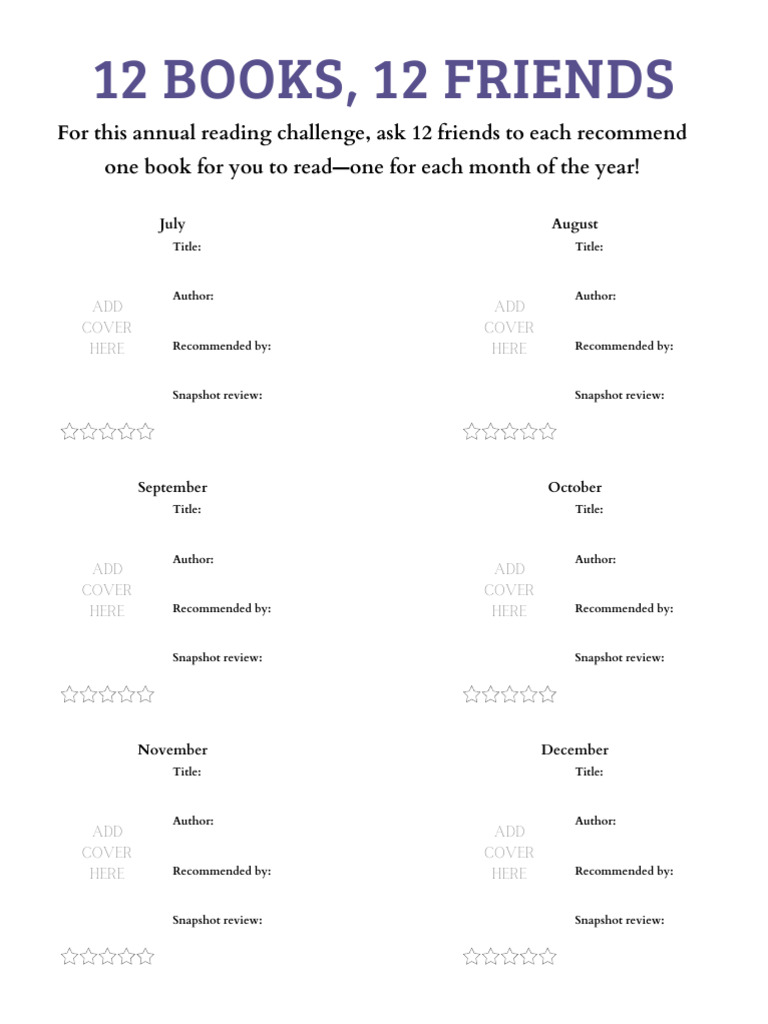12 Books from 12 Friends Challenge | PDF
