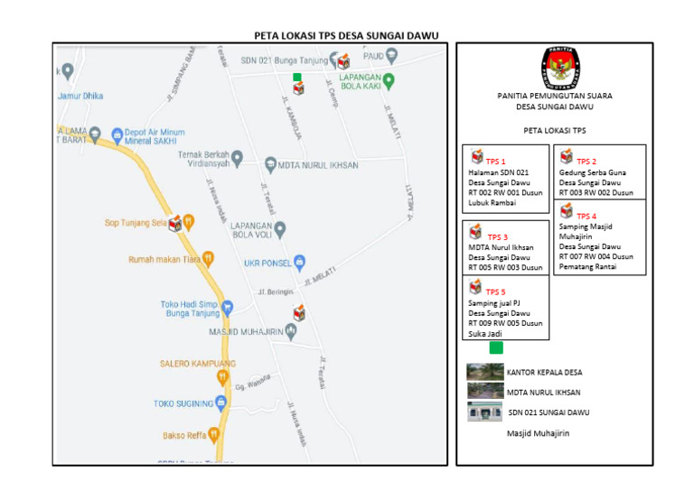 Peta TPS Sungai Dawu | PDF