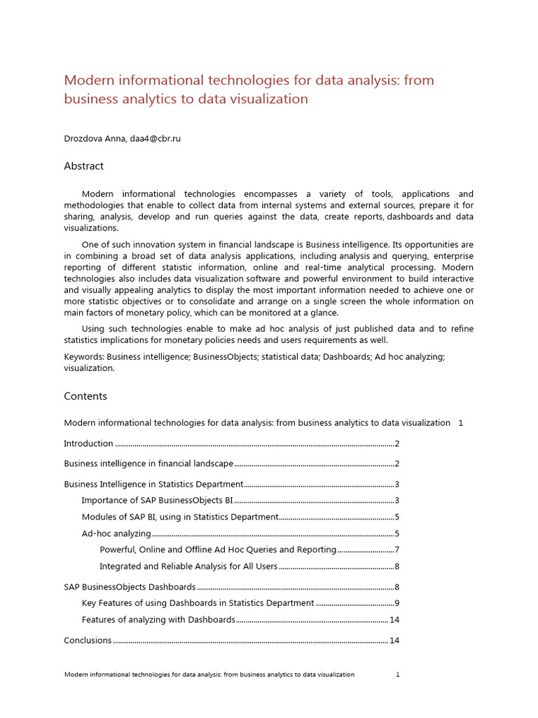 Technology Analysis-Iiwyjjjjjssshh | PDF | Business Intelligence | Data ...