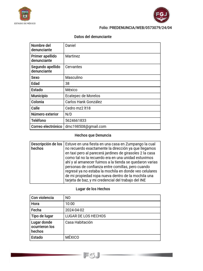 Predenuncia Web 0573079 24 04 | PDF