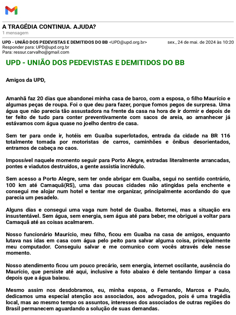 Gmail - A Tragédia Continua. Ajuda | PDF | Tempo