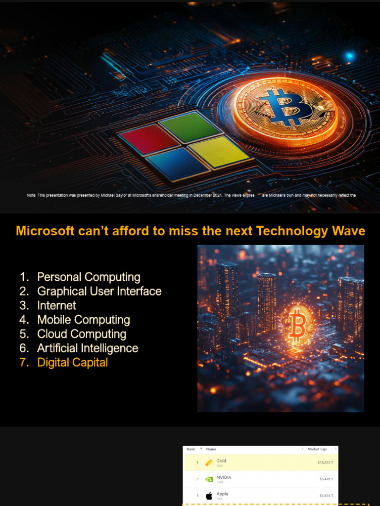 Saylor MSFT Presentation Final Dec 2024 | PDF | Bitcoin | Taxes