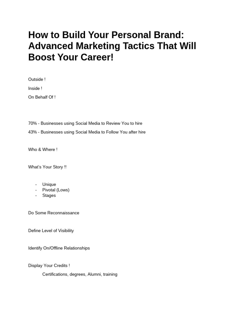 How to Build Your Personal Brand | PDF