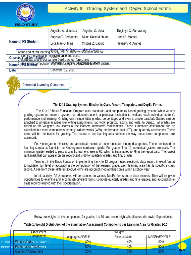 FS-2-Activity-6 | PDF | Educational Assessment