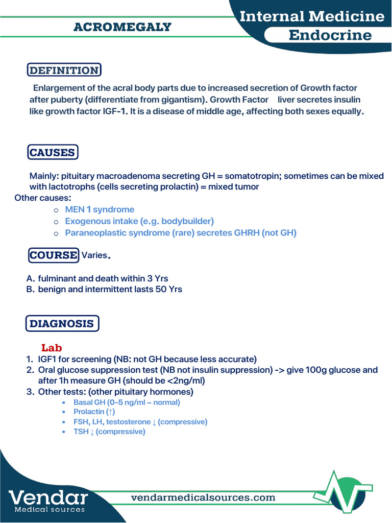 Acromegaly Vendar | PDF | Endocrine | Endocrine Diseases