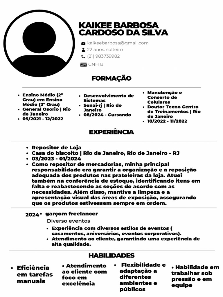 Currículo Básico Simples Minimalista | PDF