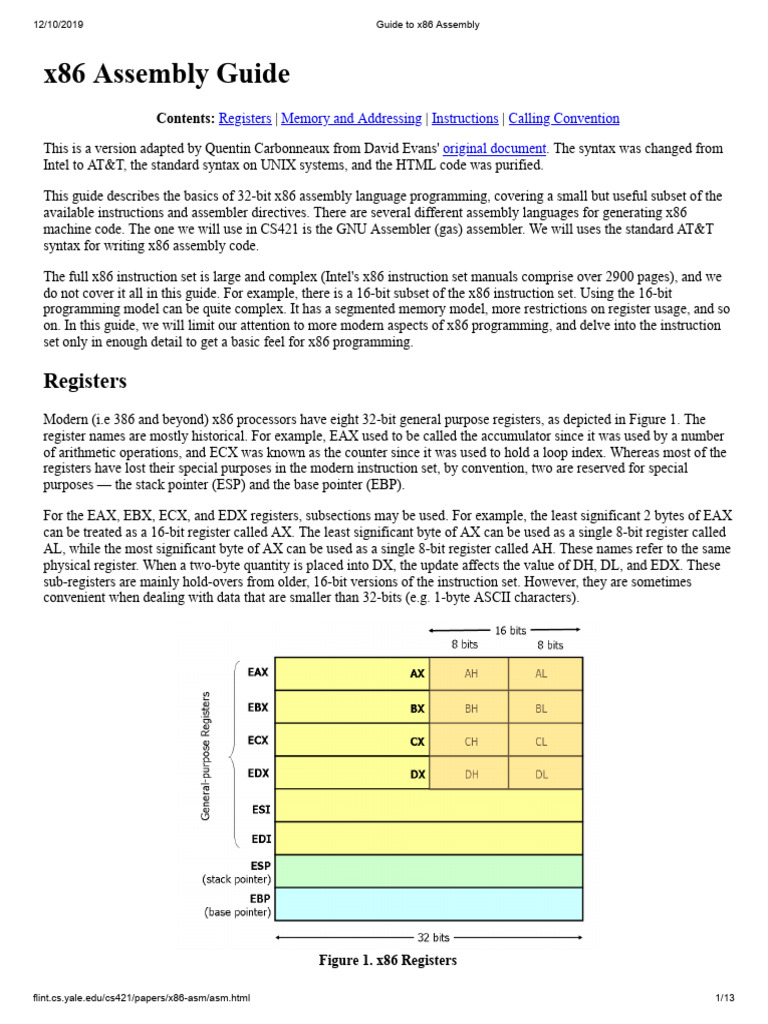 att0 | PDF | Assembly Language | Pointer (Computer Programming)