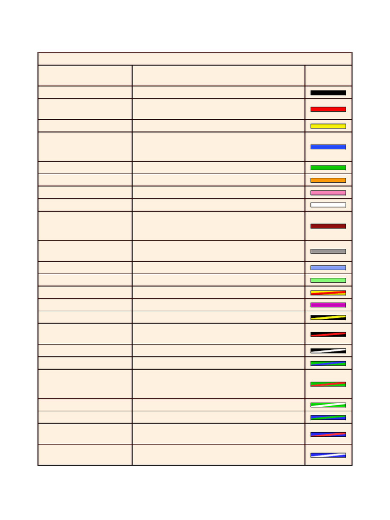 Yamaha Common Wiring Color Codes | PDF | Color | Electrical Engineering
