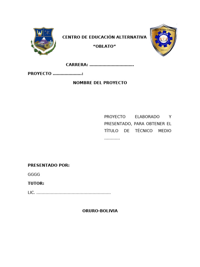 Caratula Proyecto | PDF