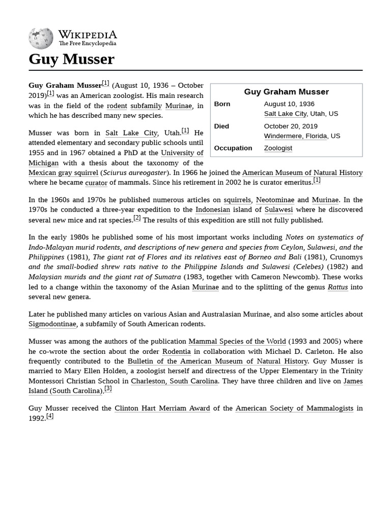 Guy_Musser | PDF | Rodent