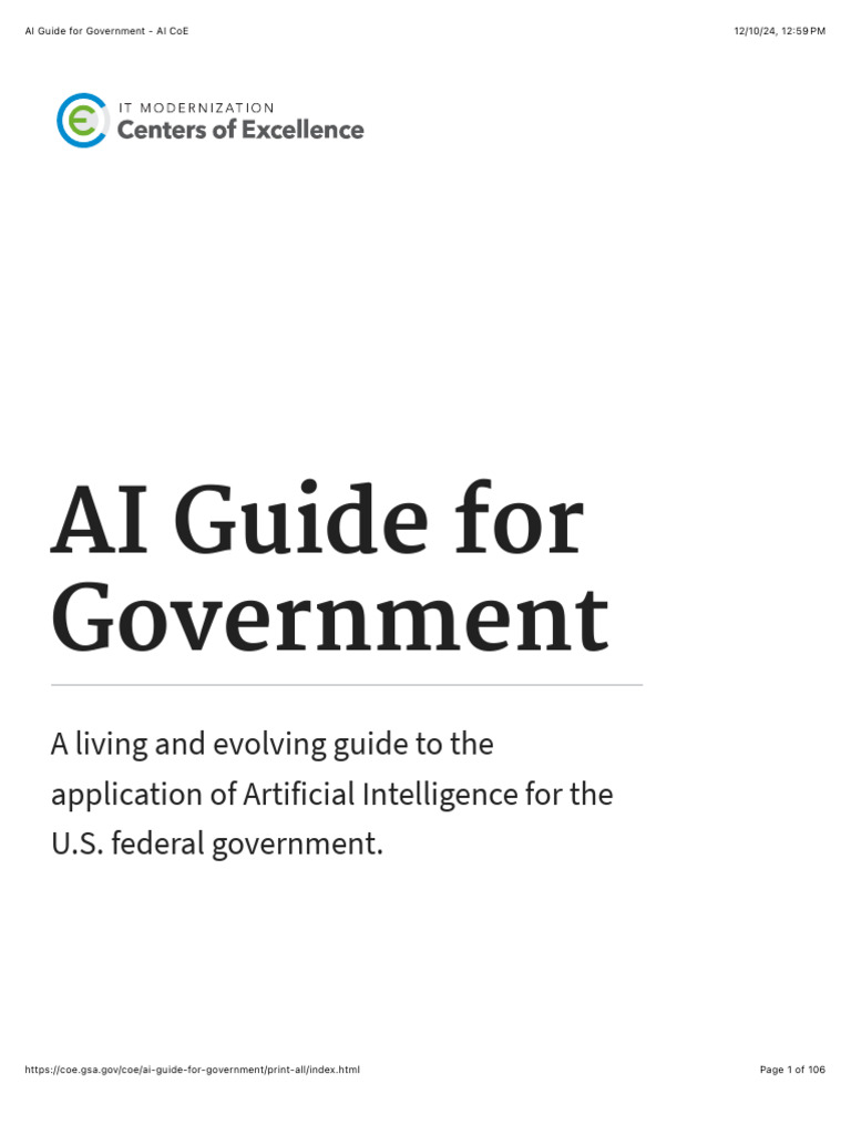 AI Guide for Government - AI CoE | PDF | Machine Learning | Artificial ...