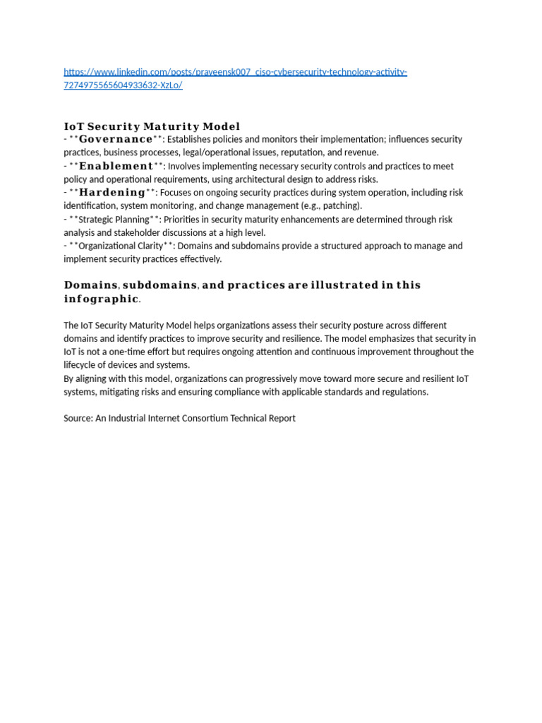Cyber - IoT Security Maturity Model | PDF