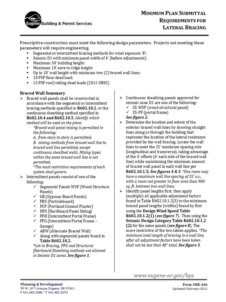 Minimum Plan Submittal Requirements For Lateral Bracing ...