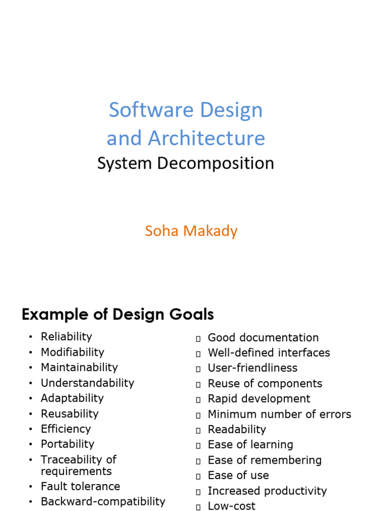 Week4 EnhancedSystemDecomposition Part2 | PDF | Usability | Class (Computer Programming)
