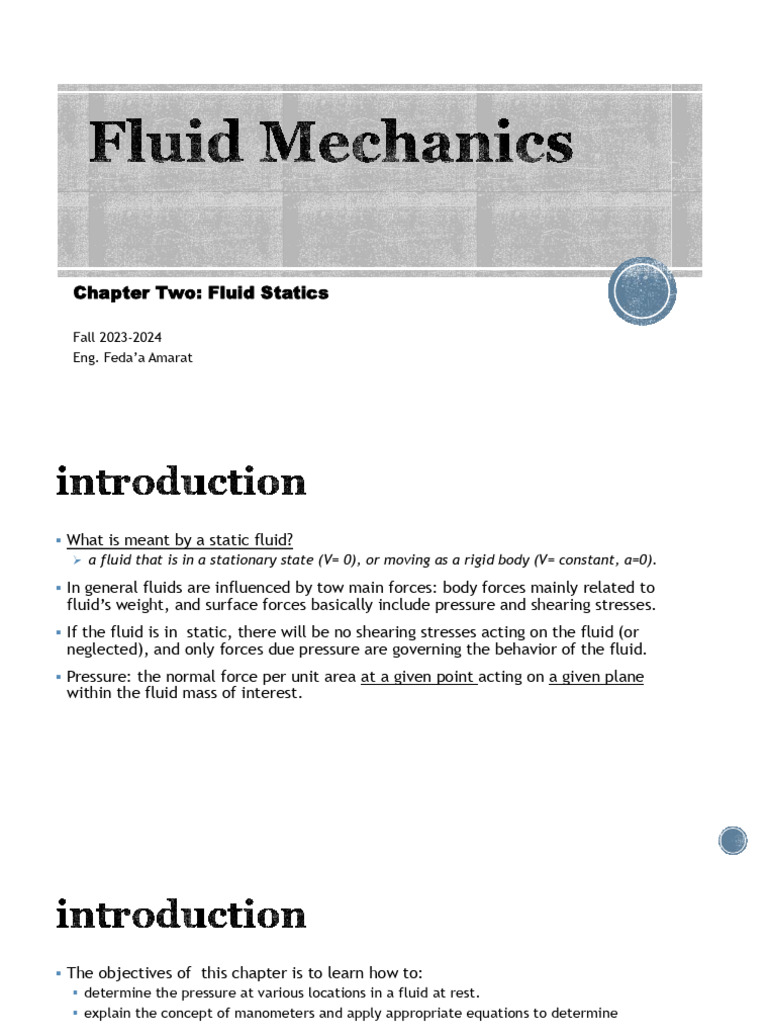 Fluid Mechanics 2 | PDF | Pressure | Force