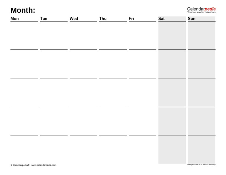 monthly-planner-landscape-minimalist-monday-start | PDF
