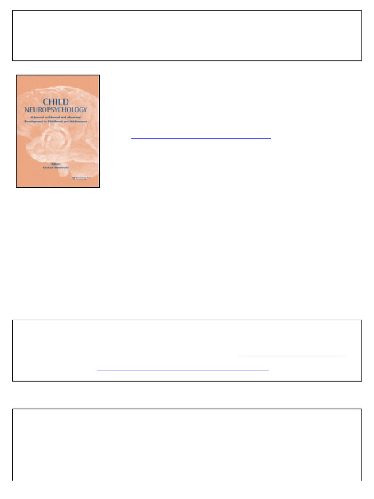 Thorell Et Al (2013) CHEXI Cross-Cultural | PDF | Executive Functions ...
