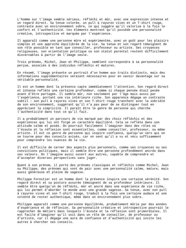 Portrait de Philippe Forestier | PDF | Repas