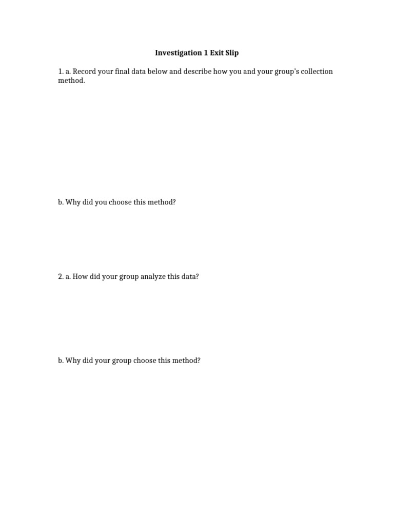Investigation Exitslip 1 | PDF
