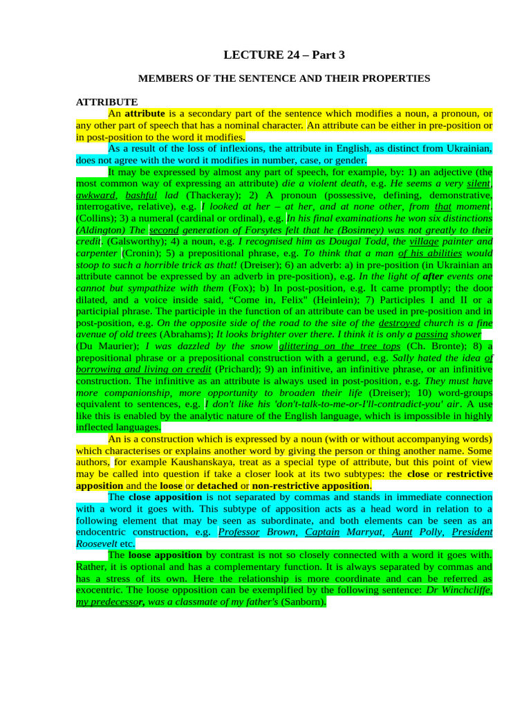 Introduction To Linguistics 24 - Part 3 | PDF | Adverb | Preposition ...