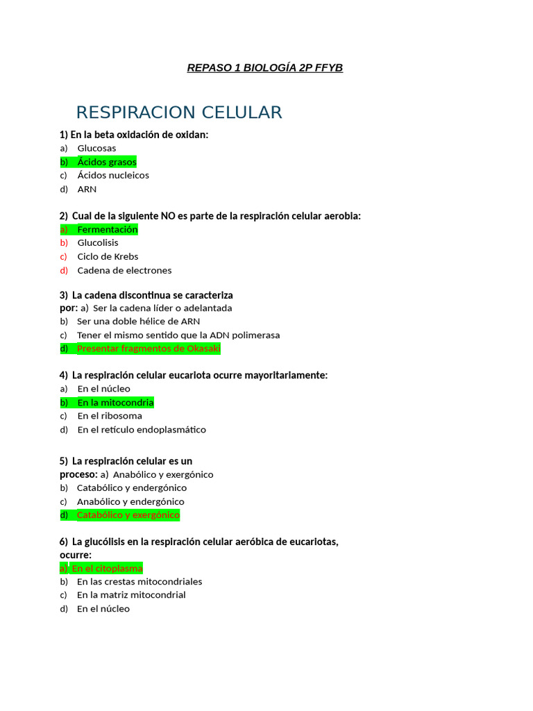 Guía de Repaso de Biología Celular | PDF | Traducción (biología ...