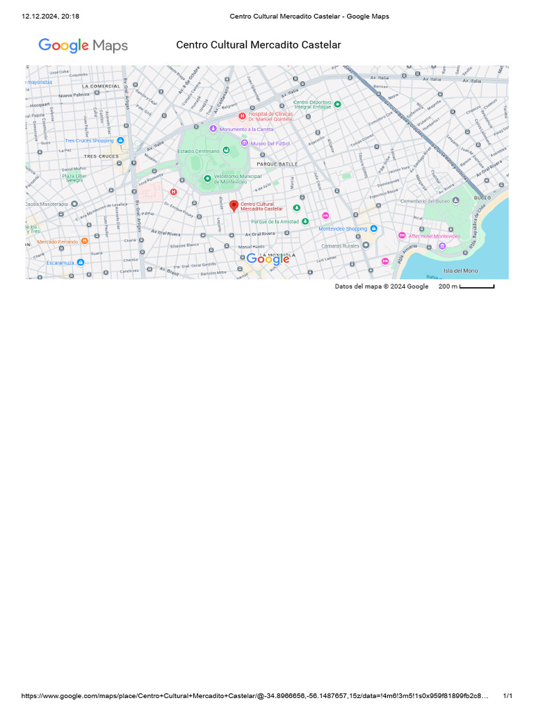 Centro Cultural Mercadito Castelar - Google Maps | PDF