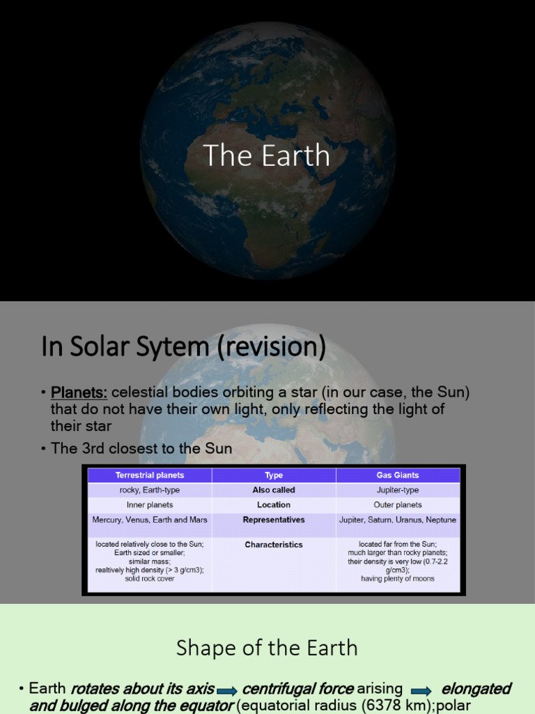 01-Earth in The Universe | PDF | Equator | Earth