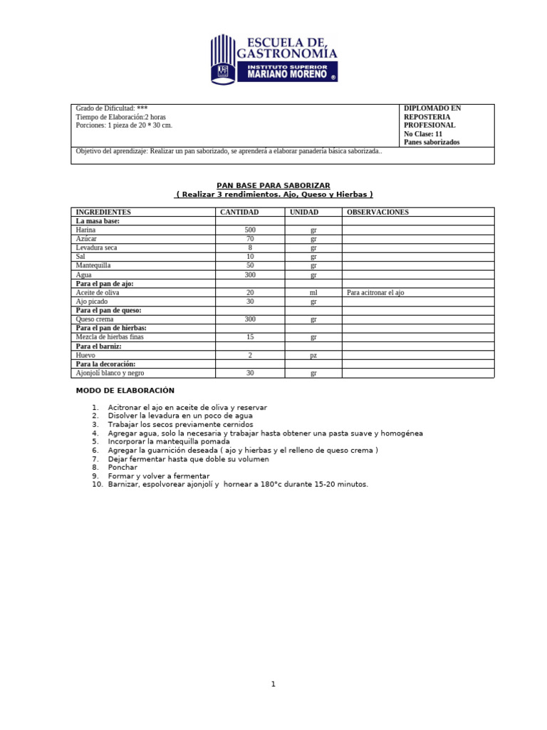 Clase 11 Panader¡a I | PDF | Panes | Cocinando