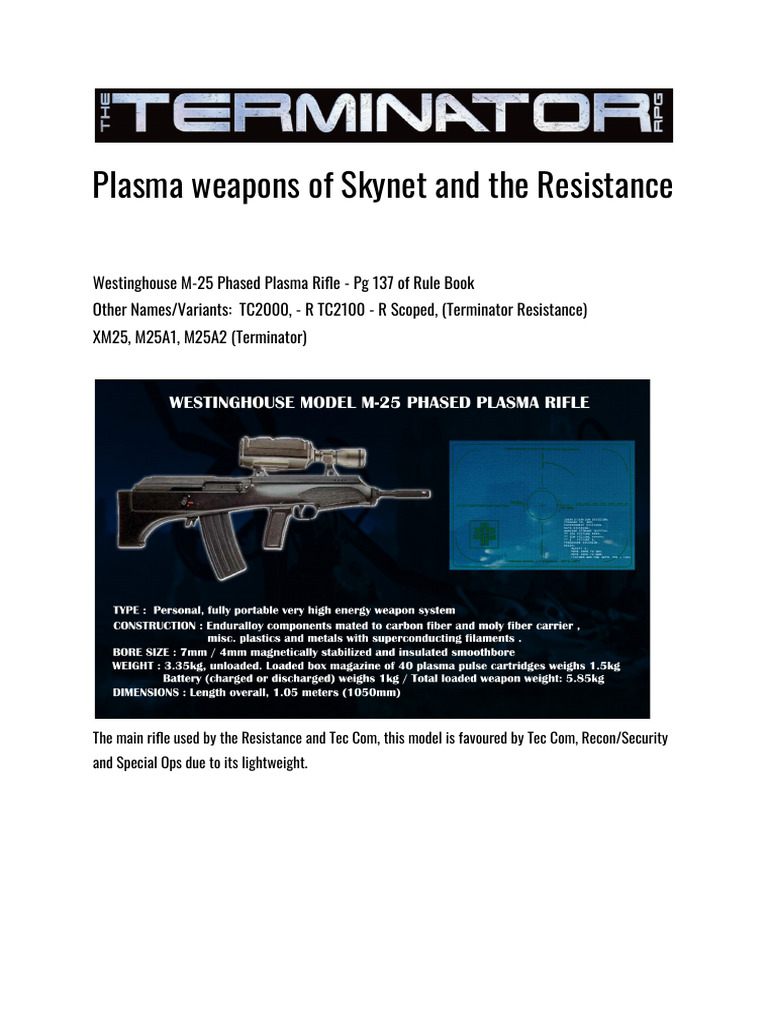 Terminator - Future weapons | PDF | Ballistics | Projectile Weapons