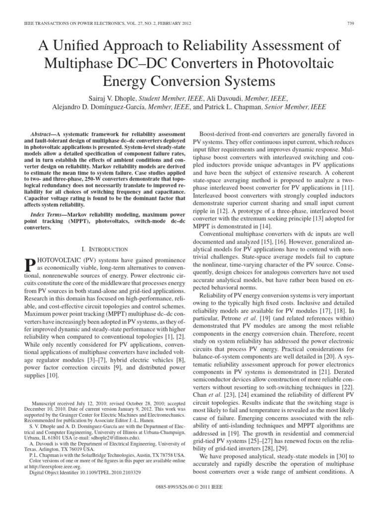 A Unified Approach To Reliability Assessment of Multiphase DCDC ...