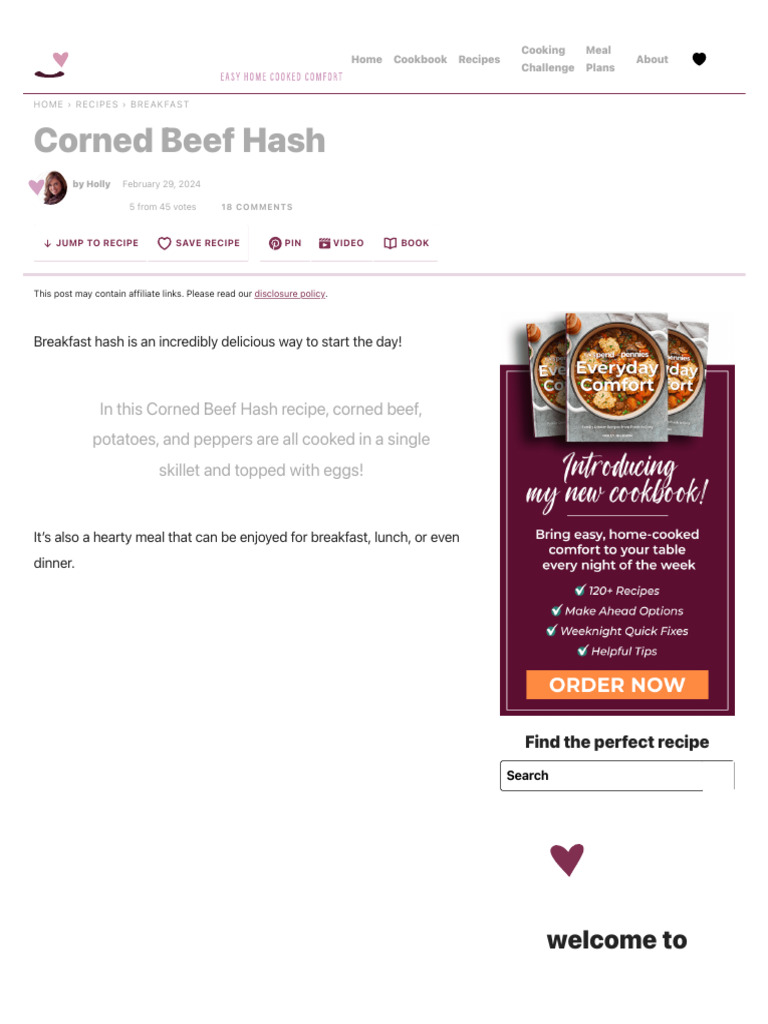 Easy Corned Beef Hash Recipe | PDF | Fat | Baking