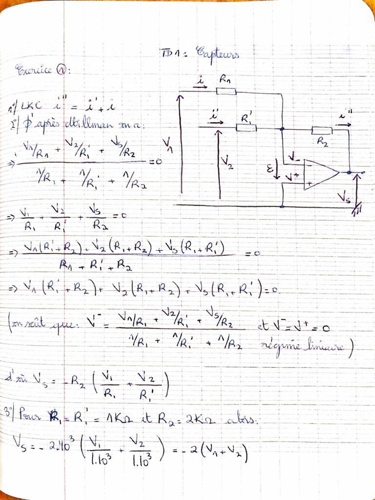 TD1 - TD2 Capteurs - Correction | PDF