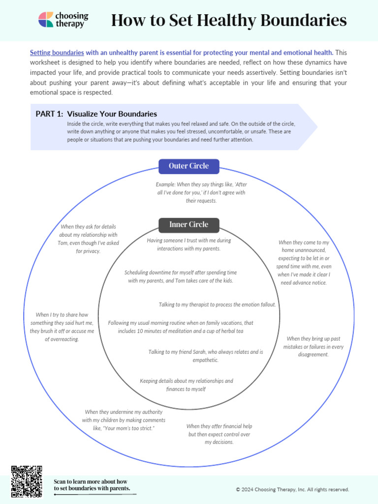 Setting Healthy Boundaries Worksheet | PDF | Body Language | Psychology
