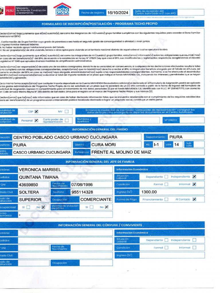 Techo Propio-Veronica Quintana | PDF