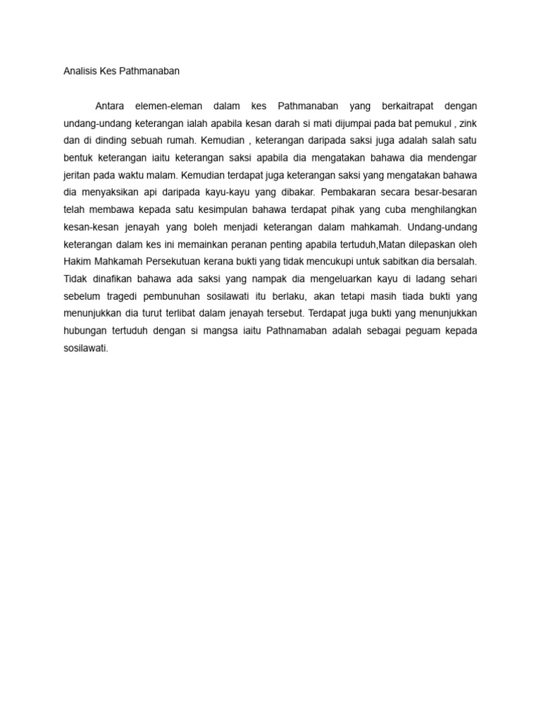 Analisis Kes Pathmanaban | PDF