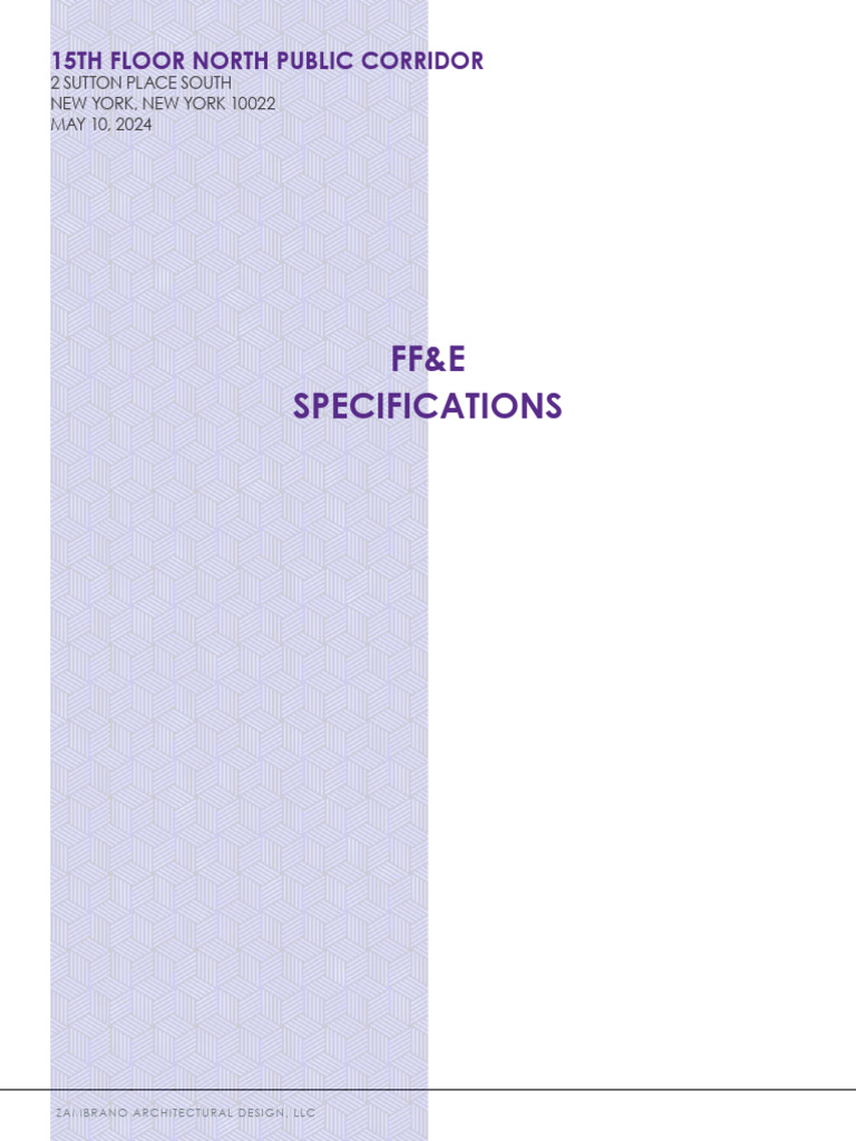 Specification Booklet - 21-169 - Ffe - Public Corridor | PDF