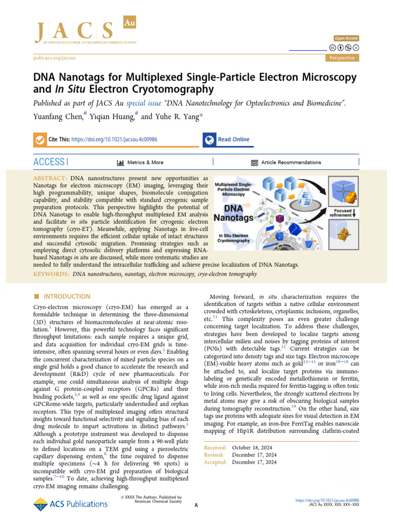 Chen Et Al 2024 Dna Nanotags For Multiplexed Single Particle Electron ...