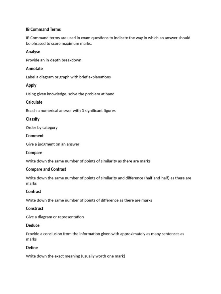 IB Command Terms | PDF