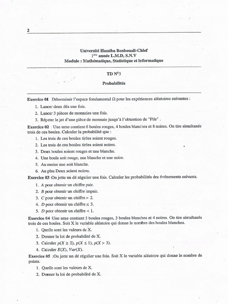 TD Proba Solution-SNV-2021 | PDF