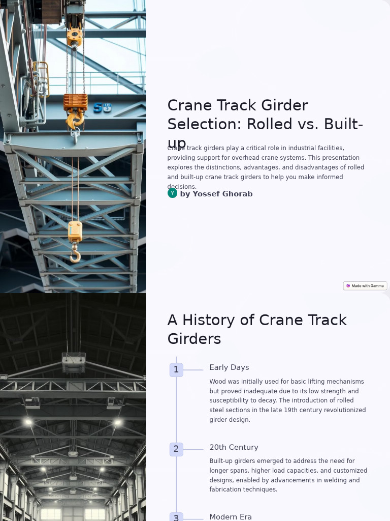 Crane Track Girder Selection Rolled Vs Built Up | PDF | Crane (Machine ...