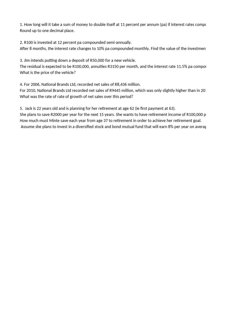 Investment Growth and Retirement Planning | PDF