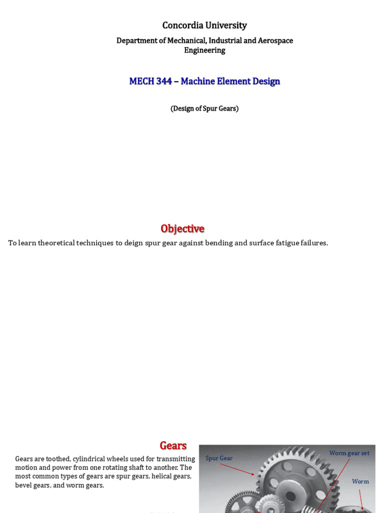 Spur Gear Design and Analysis Guide | PDF | Gear | Mechanics