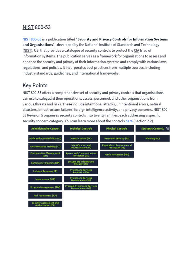 NIST 800-53 | PDF | Security | Computer Security