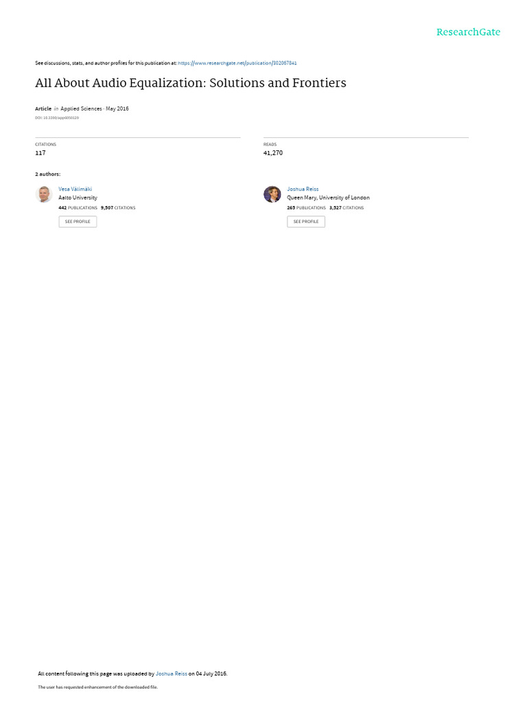 All About Audio Equalization Solutions and Frontie | PDF | Equalization (Audio) | Electronics