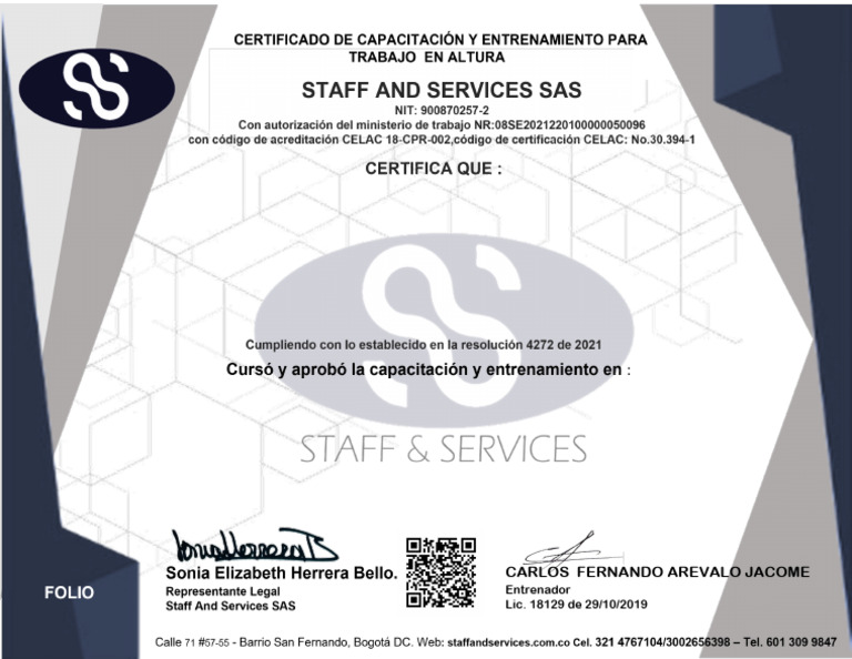 Certificado YERLY ALEXANDRA BUSTOS BOHORQUEZ | PDF