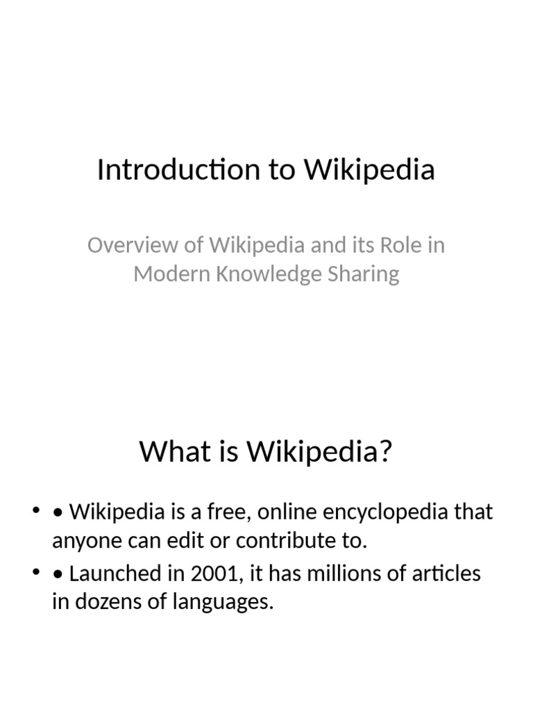 Wikipedia Presentation | PDF