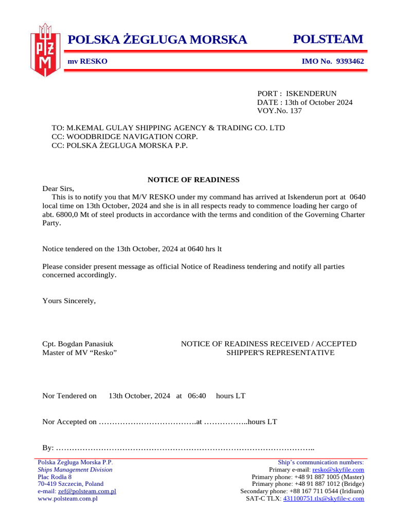 NOR Iskenderun | PDF